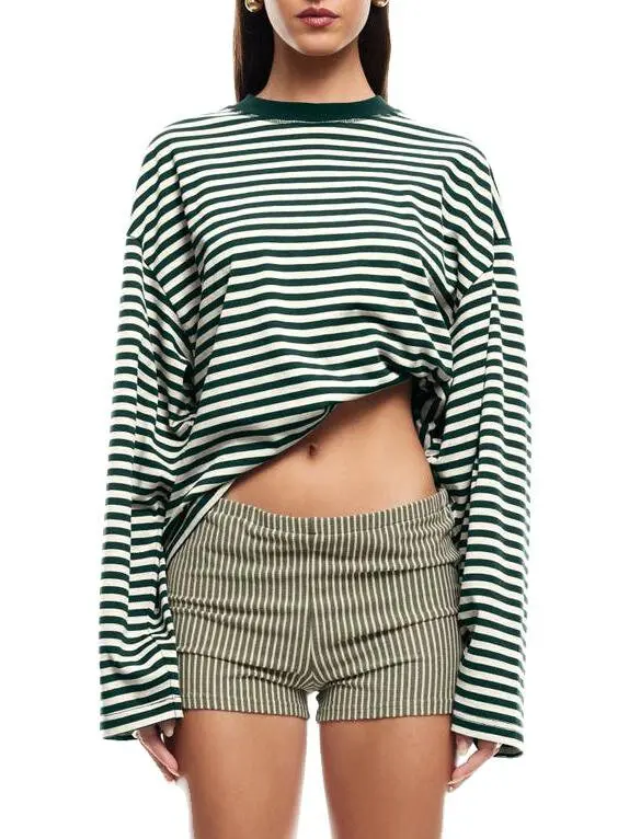 Lioness Bloom Stripe Top - Moss Stripe