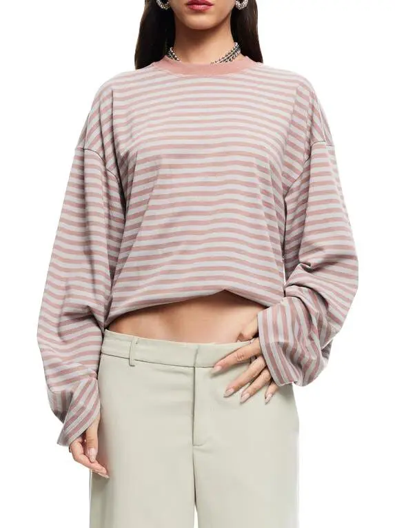 Lioness Bloom Stripe Top - Muted Pastels Stripe