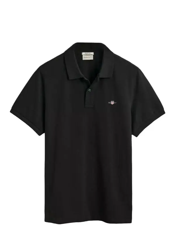 Gant Logo-embroidered Polo Shirt - Black