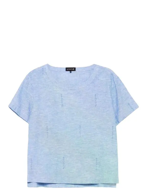 SPORT B. BY AGNÈS B. Logo Print Top - Blue