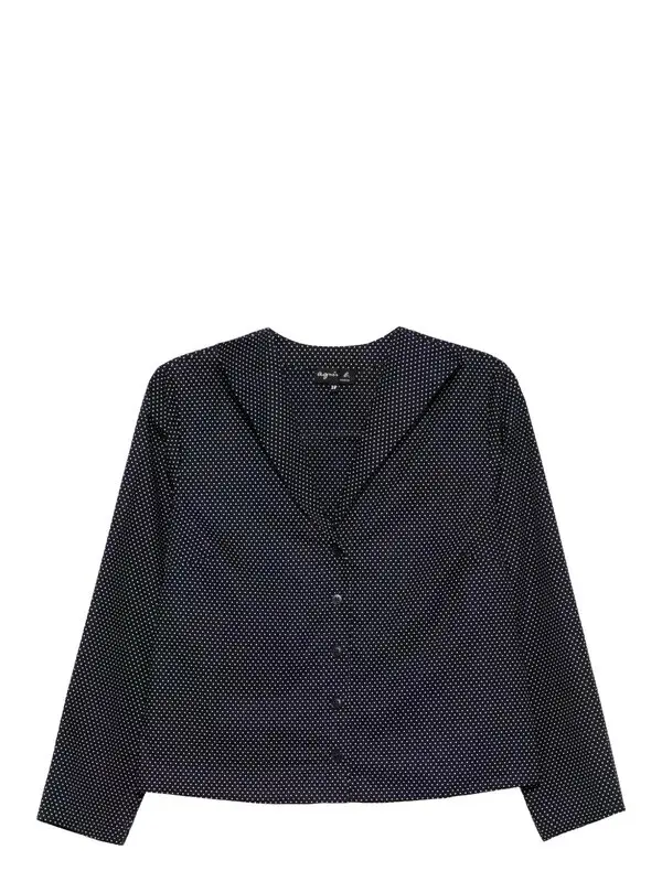 AGNES B. Micro-dot Shirt - Blue
