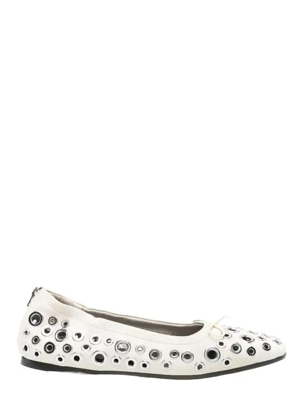 GOLDEN GOOSE Eyelet-detail Ballet Flats - White