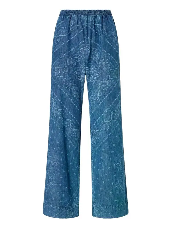 Pinko Bandana-print Wide Leg Jeans - Blue