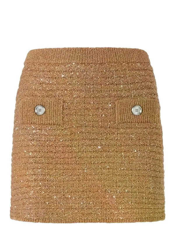 Pinko Sequin-embellished Mini Skirt - Neutrals