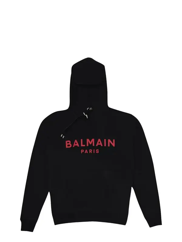 Balmain Printed Hoodie - Black