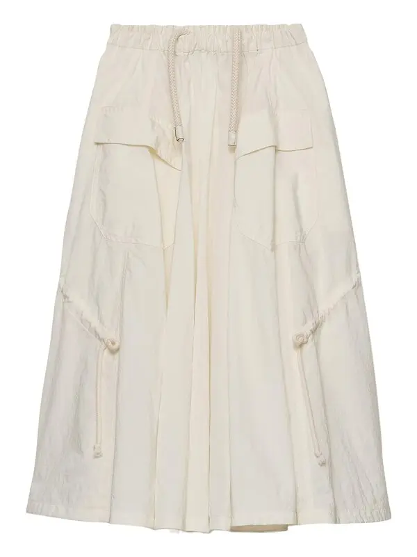 Prada Cotton-blend Midi Skirt - Neutral