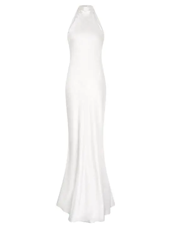 OMNES Santorini Halterneck Maxi Dress - Ivory