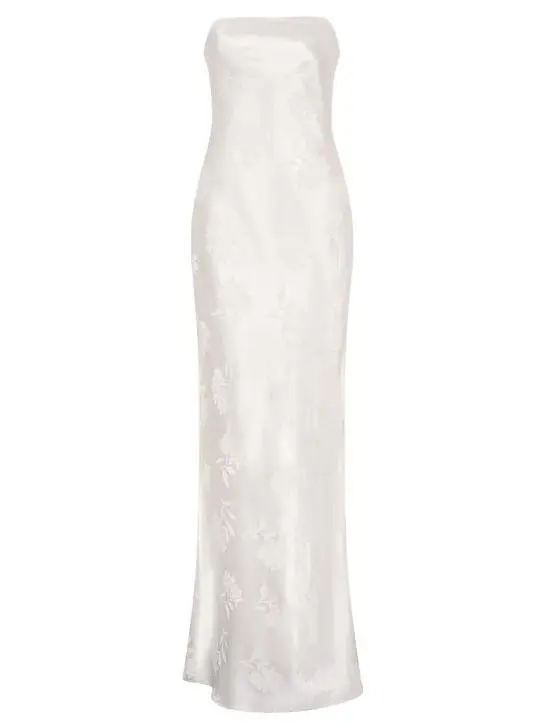 OMNES Floral-print Satin Maxi Dress - Ivory