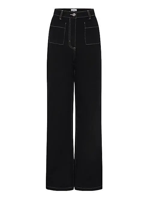 OMNES Orielle Wide-leg High-rise Jeans - Black