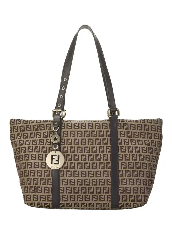 Fendi Zucchino Canvas Tote - Brown