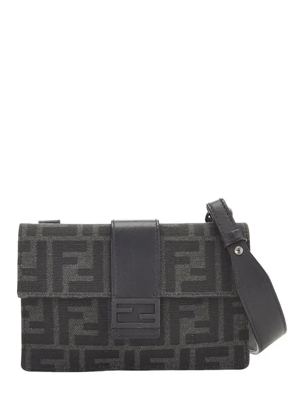 Fendi Zucca Baguette Pouch - Black