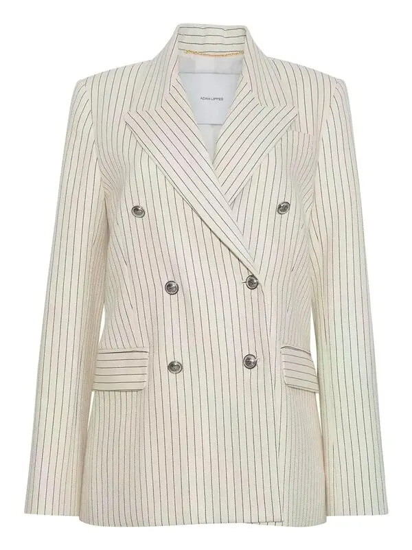 Adam Lippes Pinstriped Twill Blazer - Neutrals