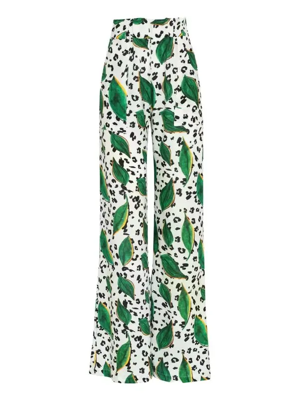 BRIGITTE Graphic-print Trousers - White