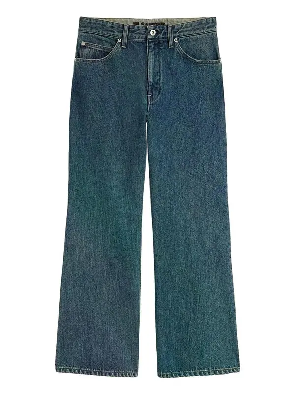 JIL SANDER Flared Cropped Jeans - Blue