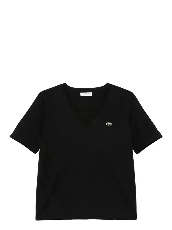 Lacoste Cotton V-neck T-shirt - Black