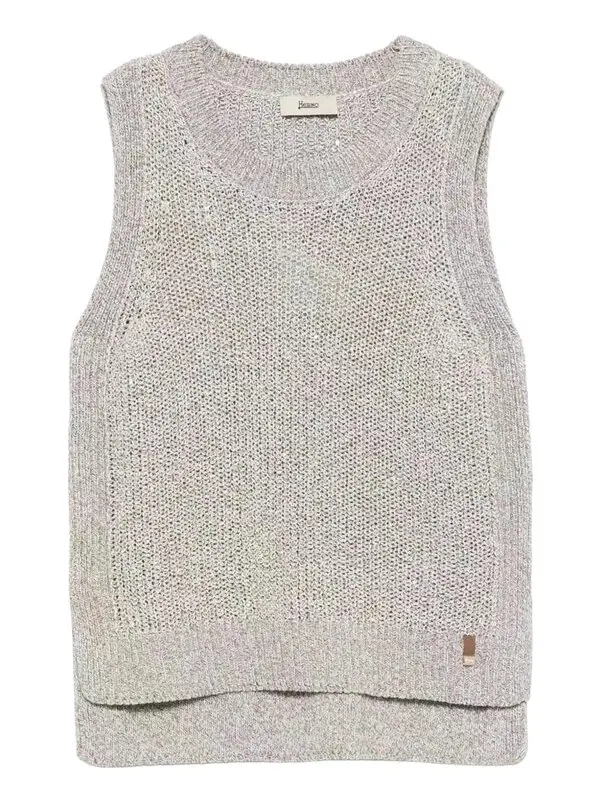 Herno Sequin-embellished Knitted Top - Neutrals