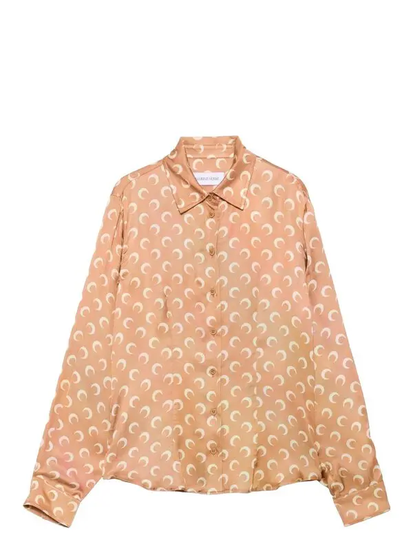 MARINE SERRE Crescent Moon-printed Shirt - Orange