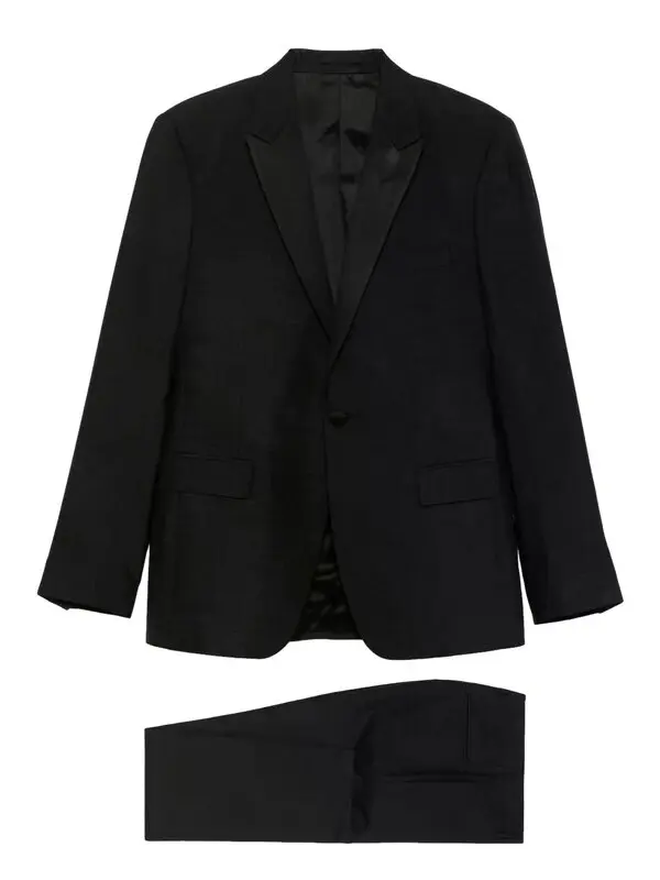 LARDINI Satin-lapels Suit - Black