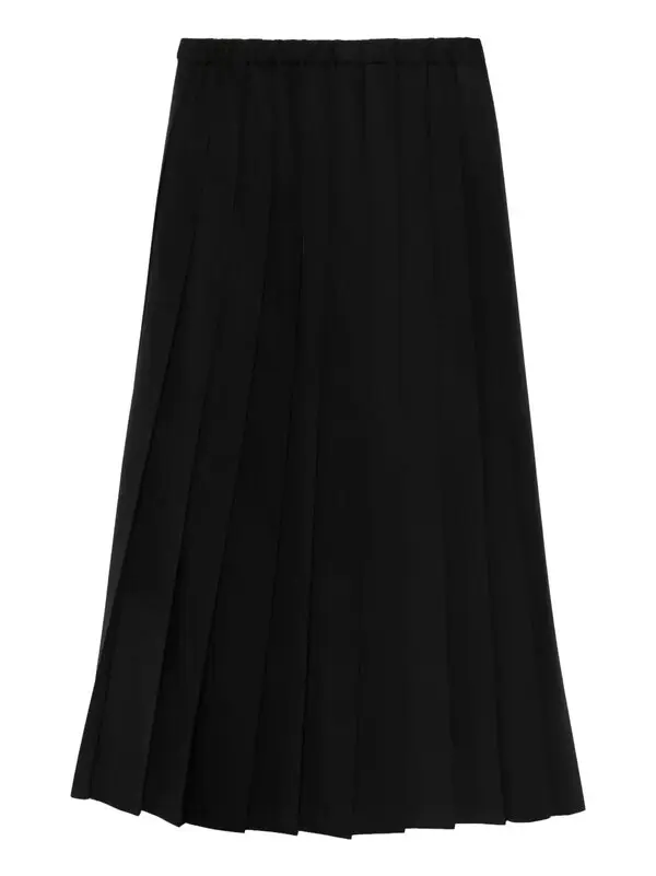 Junya Watanabe Pleated Midi Skirt - Black
