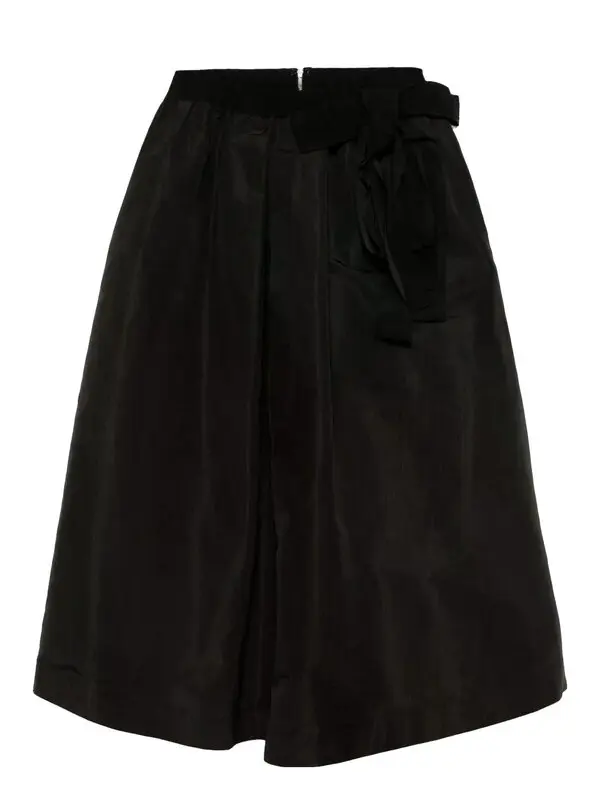 Dice Kayek Bow-detail Silk Midi Skirt - Black