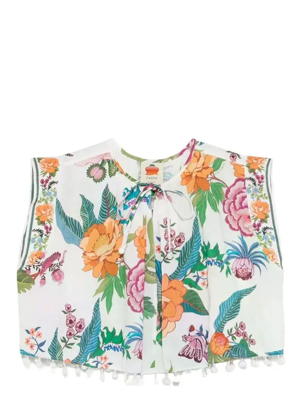 Farm Rio Sweet Bloom Blouse - White