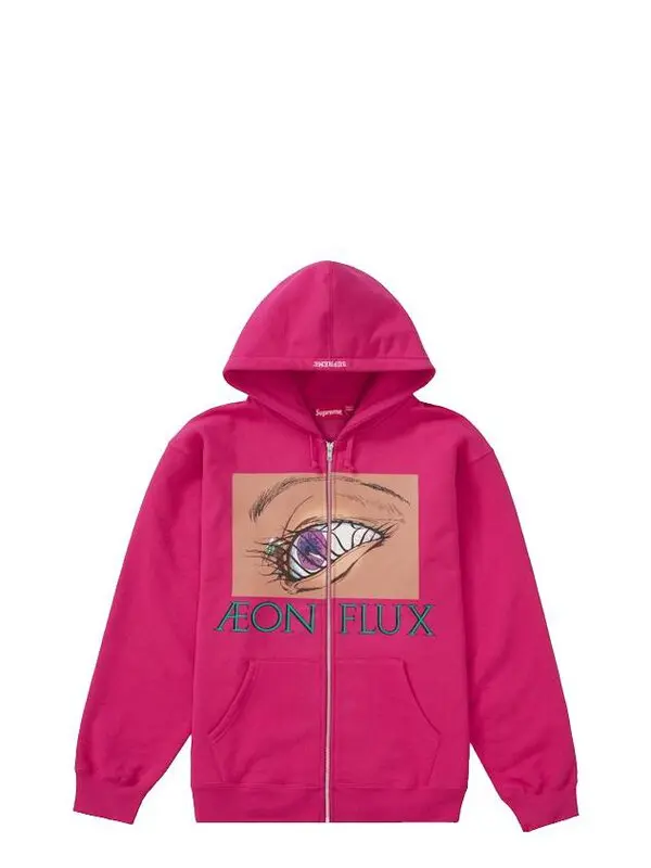 Supreme Aeon Flux Zip Up Hooded Sweatshirt - Fuchsia