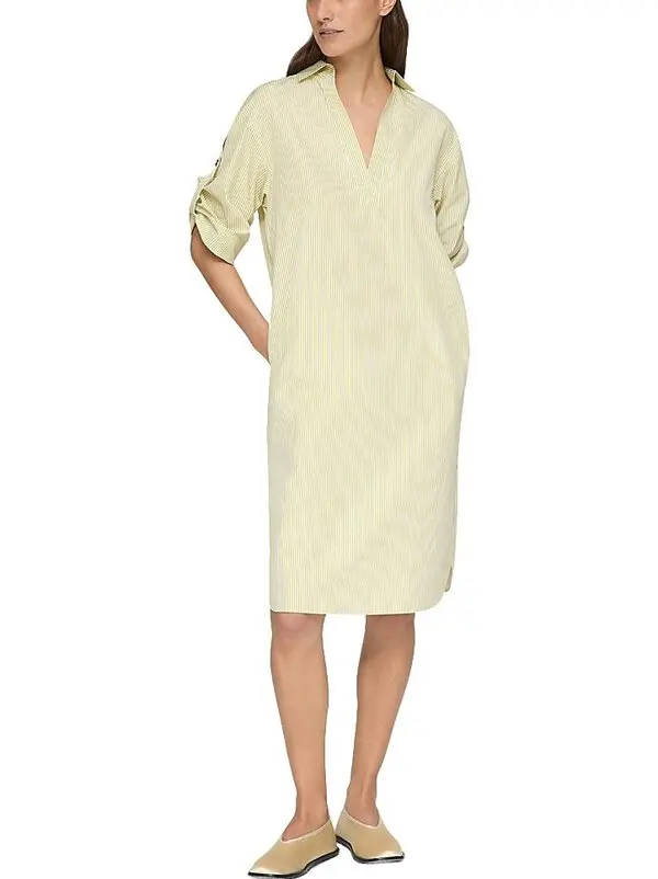 Lafayette 148 New York Tab Sleeve Popover Dress - Chartreuse