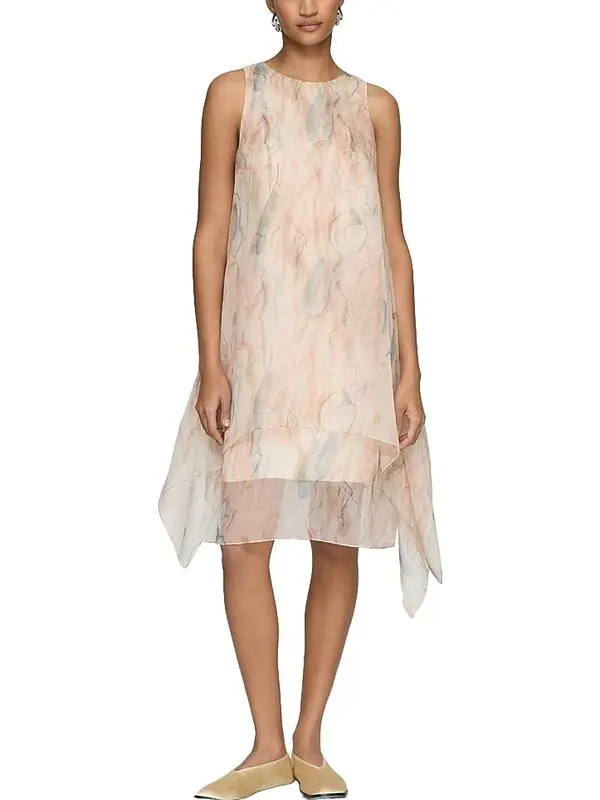 Lafayette 148 New York Silk Dress - Raffia Multi