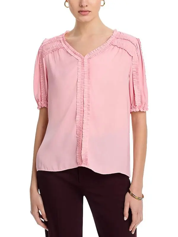 T Tahari Ruffled Blouse - Pink Wind
