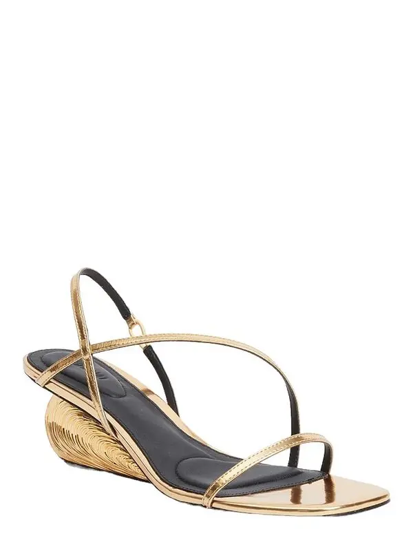 Simkhai Bridget Oyster Wedge Sandals - Gold