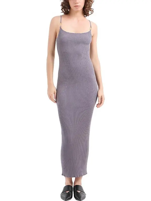 Emporio Armani Spaghetti Strap Sweater Dress - Grey