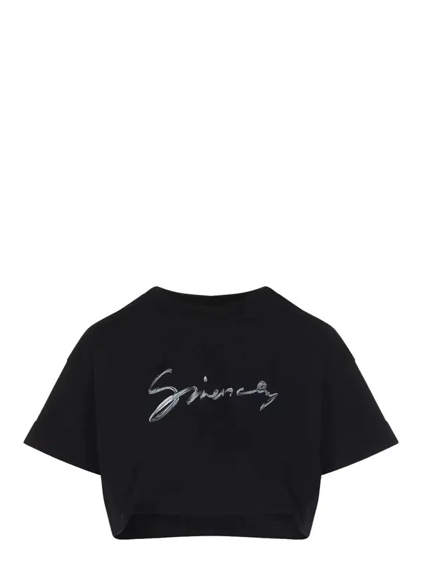 Givenchy Logo-print Cropped T-shirt - Black