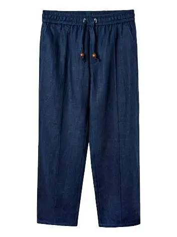 TOMBOLO Easy-going Pants - Navy Linen