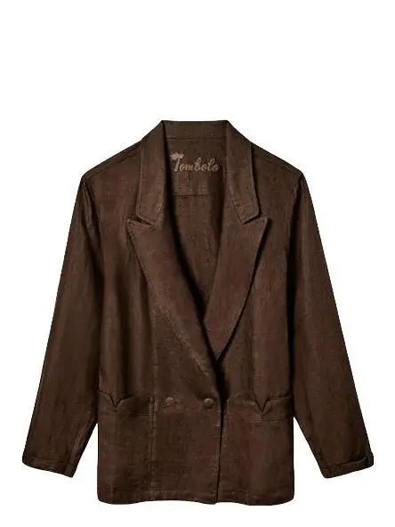 TOMBOLO Easy-going Jacket - Brown Linen