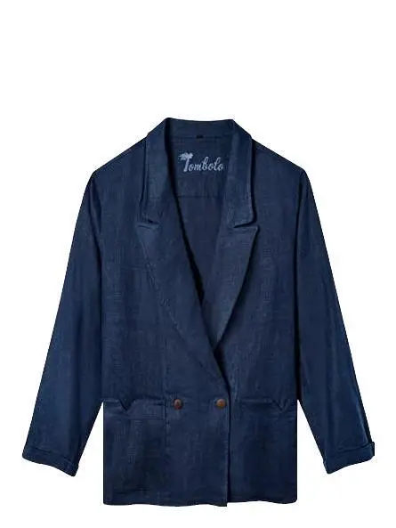 TOMBOLO Easy-going Jacket - Navy Linen