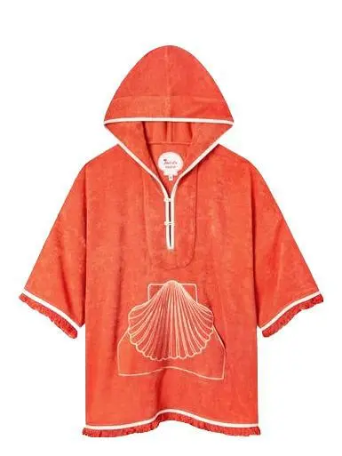 TOMBOLO Scallop' Beach Towel Top - Coral