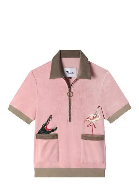 TOMBOLO Flamingo Tartare' Cabana Shirt - Pink