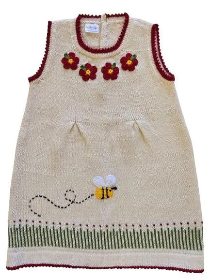 MELANGE COLLECTION Embroidered Bumblebee Dress - Ivory