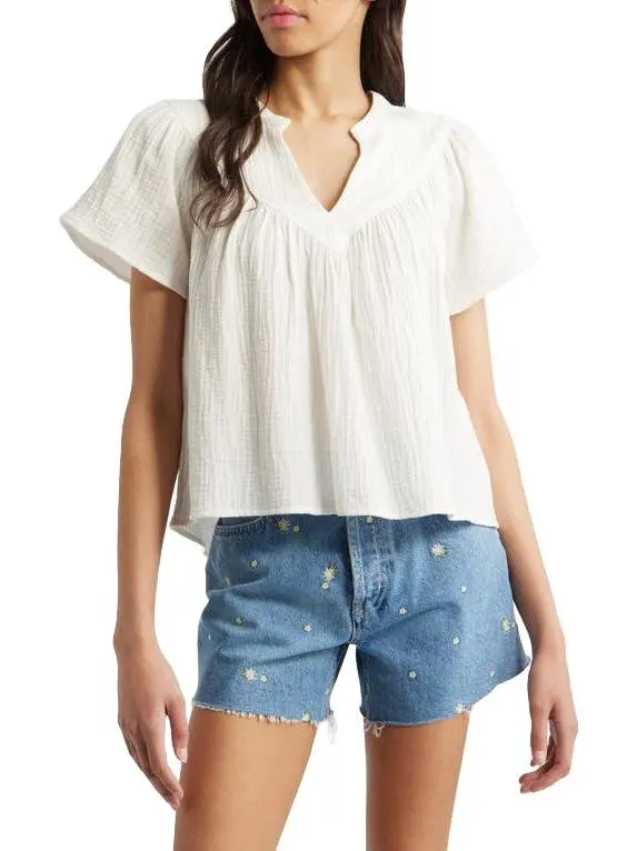 Rails Sayer Organic Cotton Gauze Top - White
