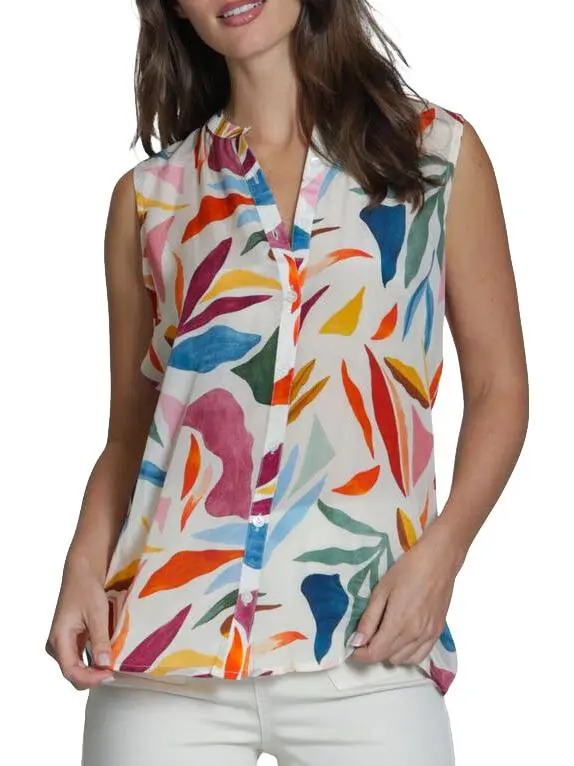 APNY Sleeveless Button-up Shirt - Orange Gold