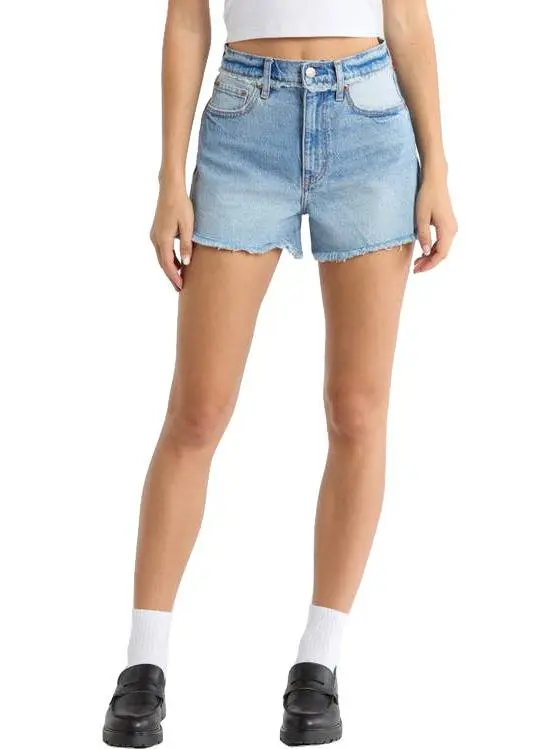 DAZE The Knockout High-waisted Denim Shorts - Starry