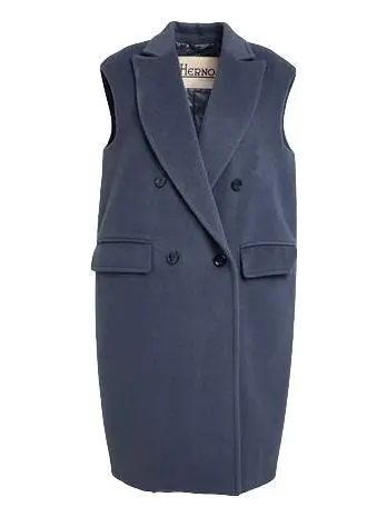 Herno Alpaca Wool Double-breasted Coat - Blue