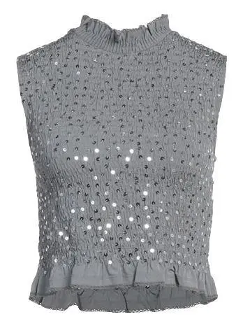 Sandro Top With Appliqués - Grey