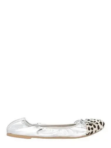 DIVINE FOLLIE Leather Ballet Flats - Silver