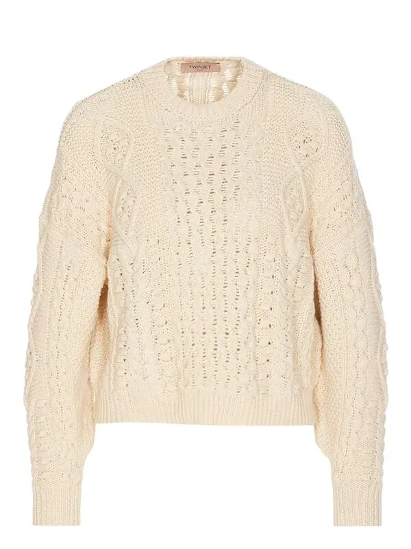 TWINSET Knitted Crewneck Sweater - Beige