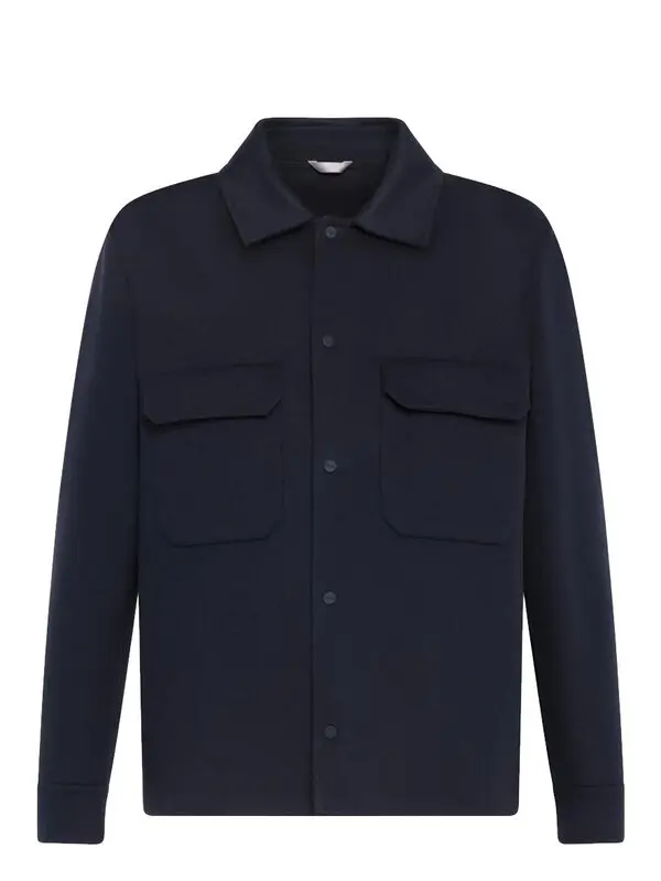 Herno Wool Shirt Jacket - Blue