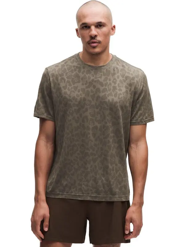 Lululemon Metal Vent Tech Relaxed-fit Short-sleeve Shirt - True Leopard Nomad/night Brown