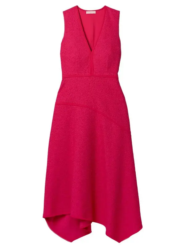 Ulla Johnson Florence Chiffon-trimmed Tweed Midi Dress - Pink