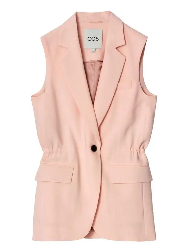 Cos Slim Linen Vest - Orange