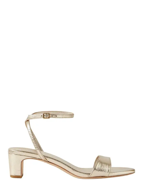 LOEFFLER RANDALL Alice Cracked-leather Sandals - Gold